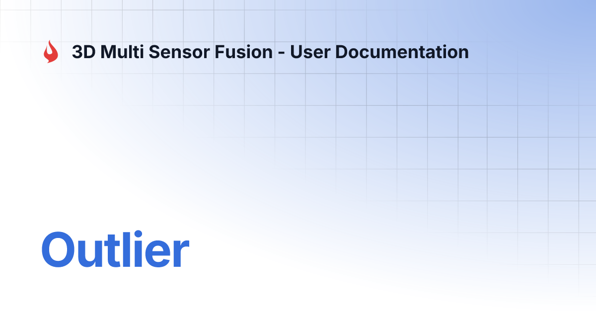 Outlier | 3D Multi Sensor Fusion - User Documentation